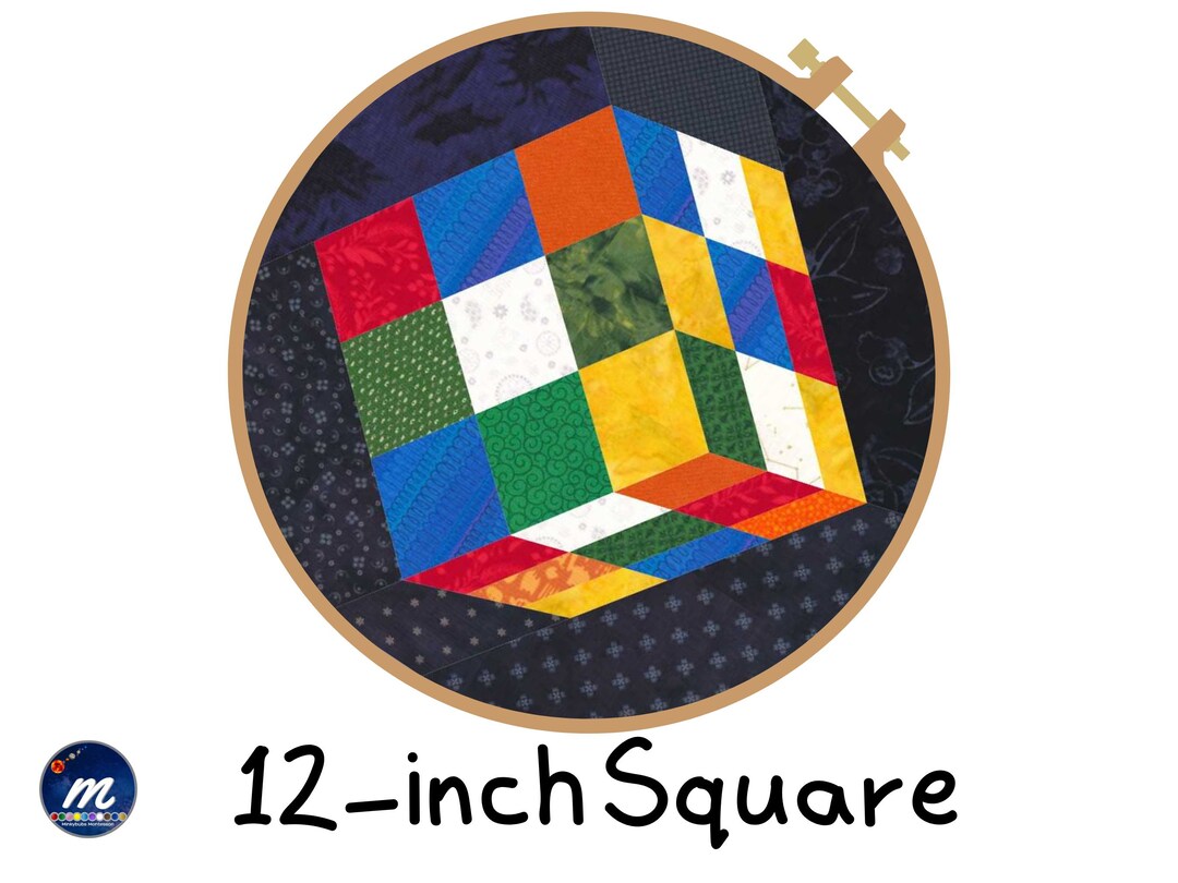 Rubiks Cube Quilt Block Paper Piecing 12-inch Square - Etsy