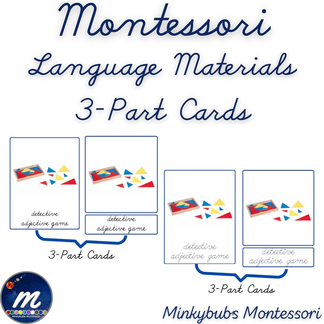 Montessori Language Materials Lower Elementary 3-part Cards CURSIVE - Etsy