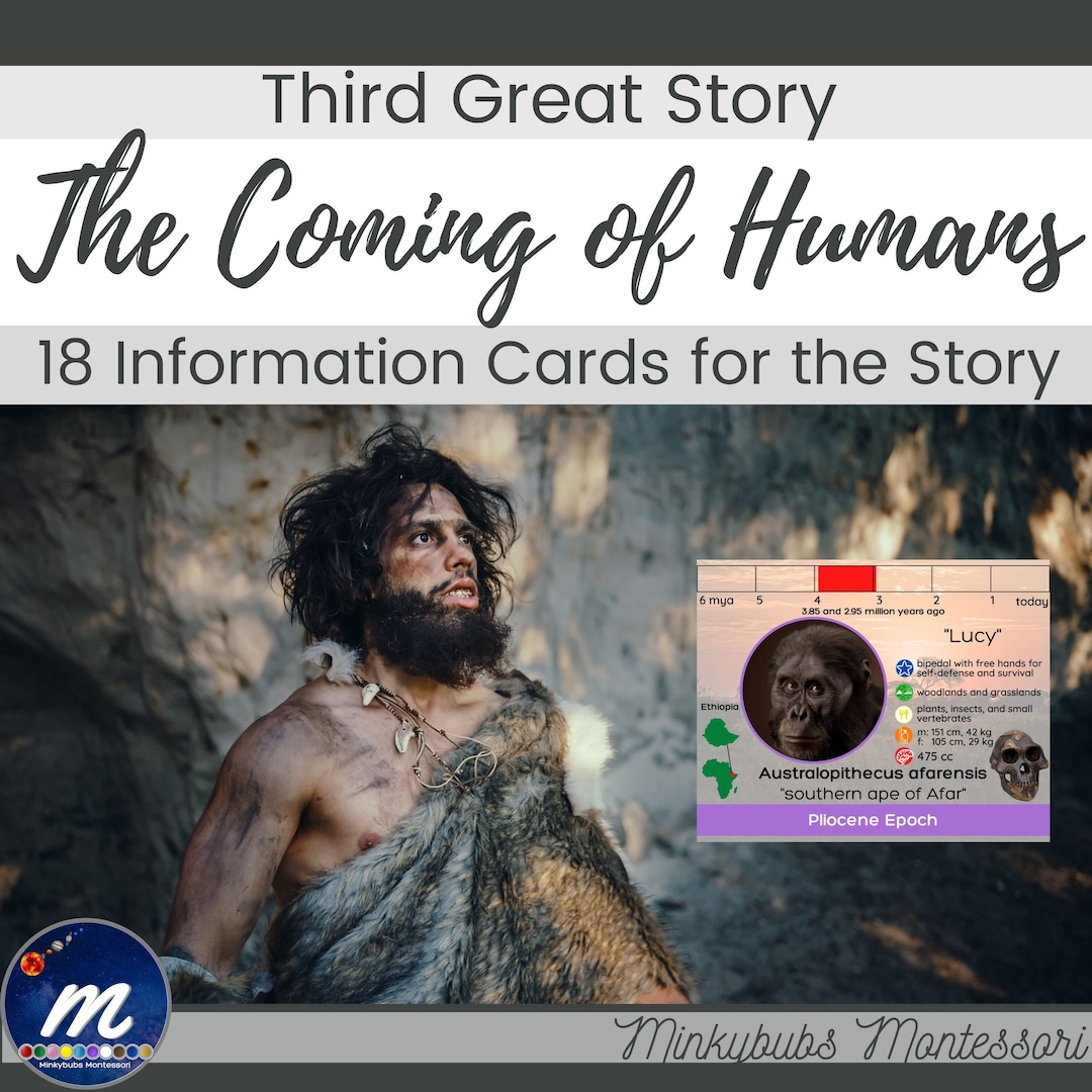 Montessori Coming of Humans Third Great Lesson Printable Info Cards ...
