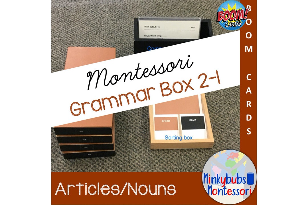 Montessori Grammar Box 2-1 BOOM Articles & Nouns Parts Speech Virtual ...