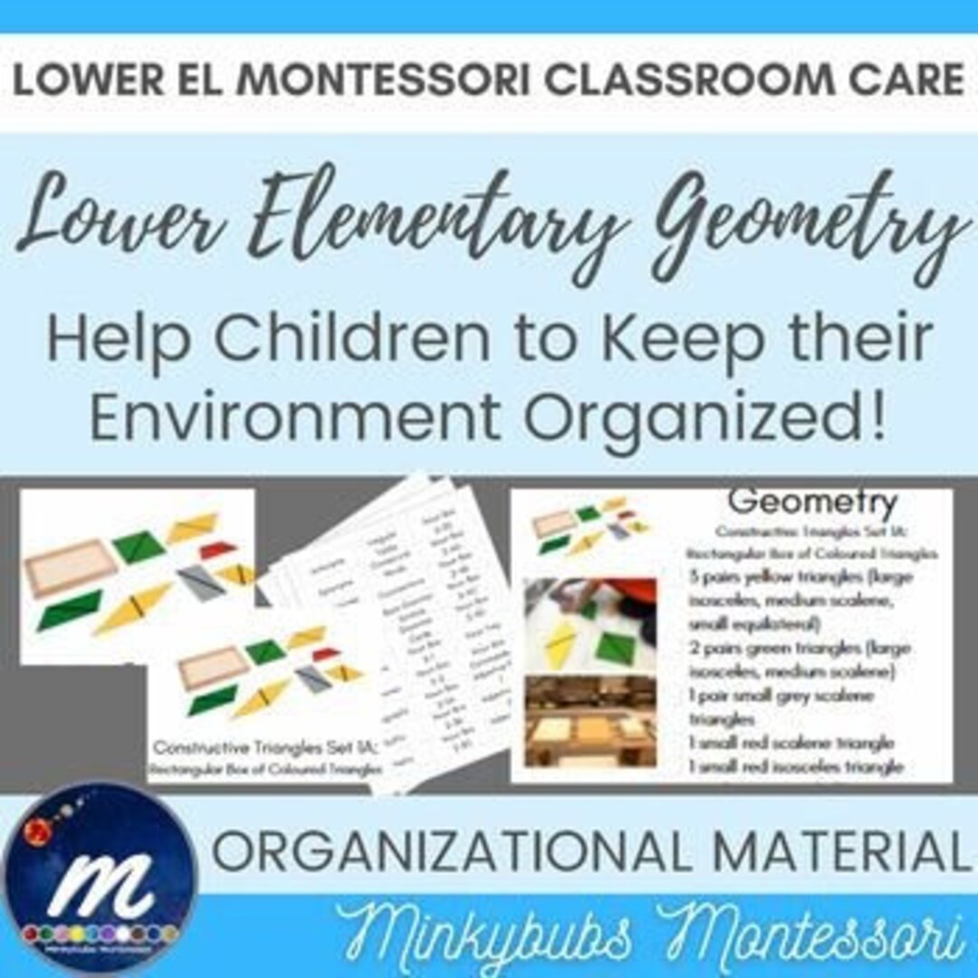 Montessori Geometry Materials List With Pictures Labels, Checklists ...