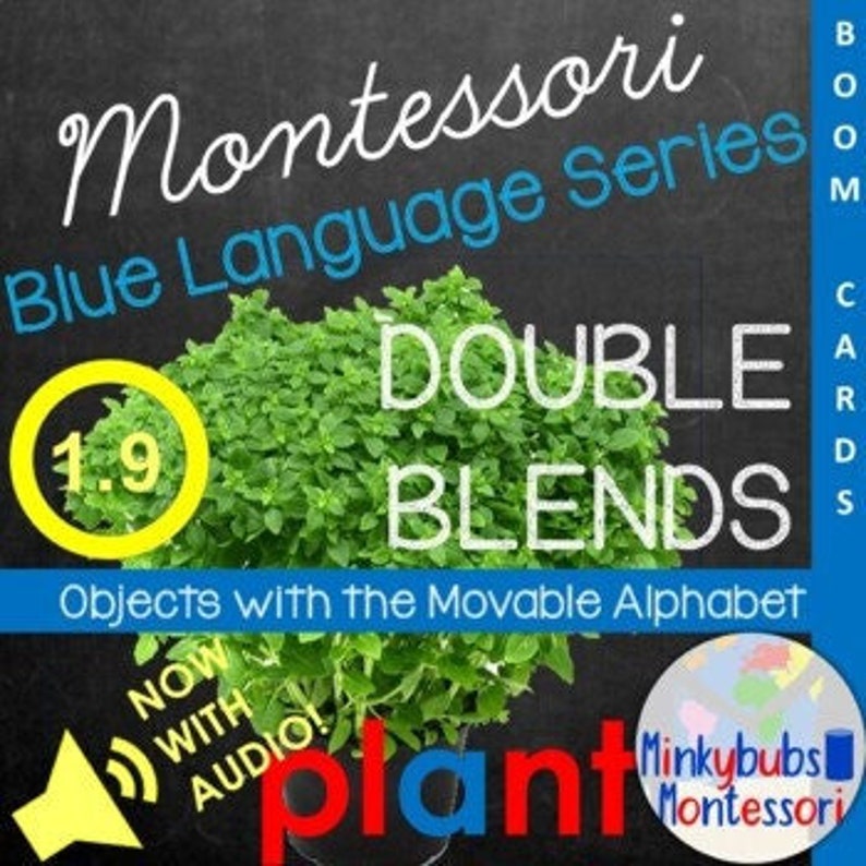 Double Blend Words Movable Alphabet Montessori Blue Language Boom Cards ...