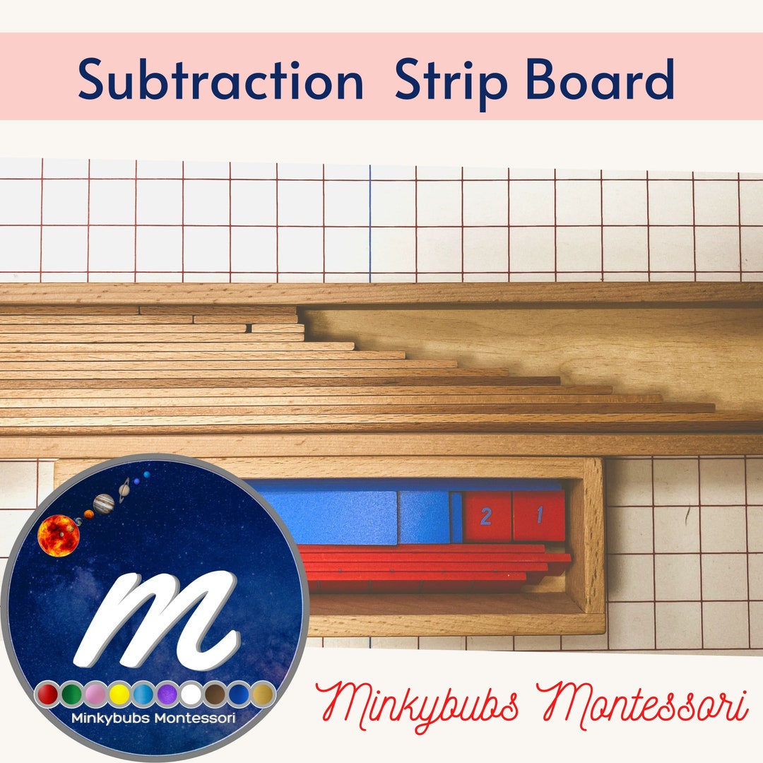 Subtraction Strip Board Math Montessori Printable Material - Etsy