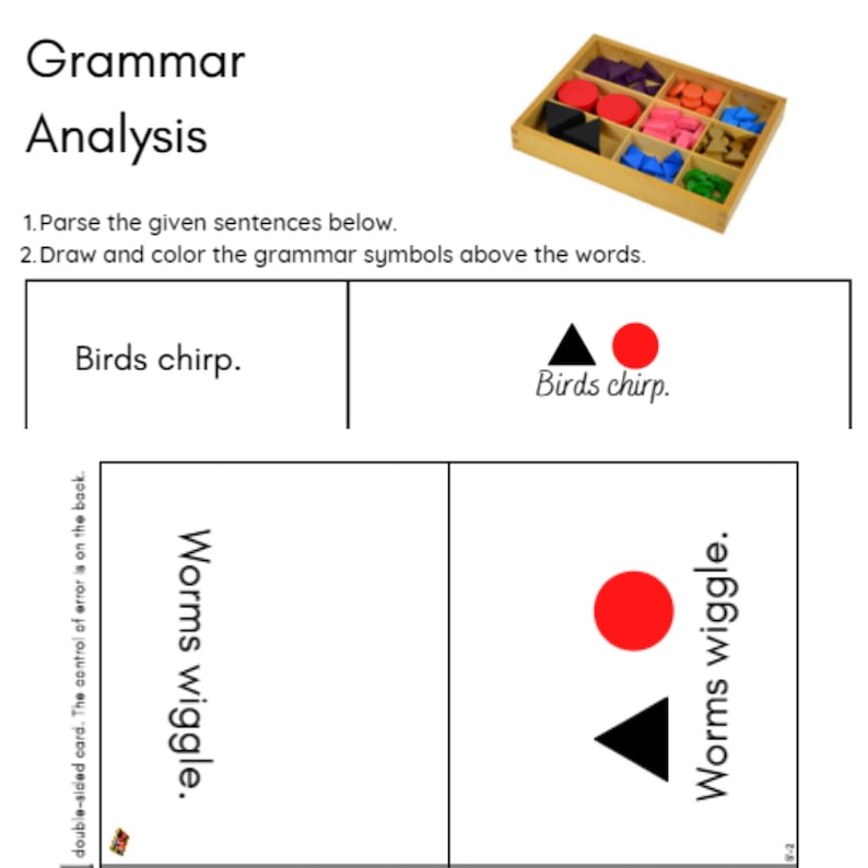 Simple Sentence Analysis Command Cards Grammar Parsing Workbook Subject ...