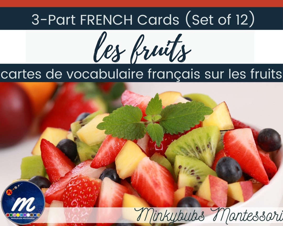 French Fruit Vocabulary En Français 3 Part Cards - Etsy