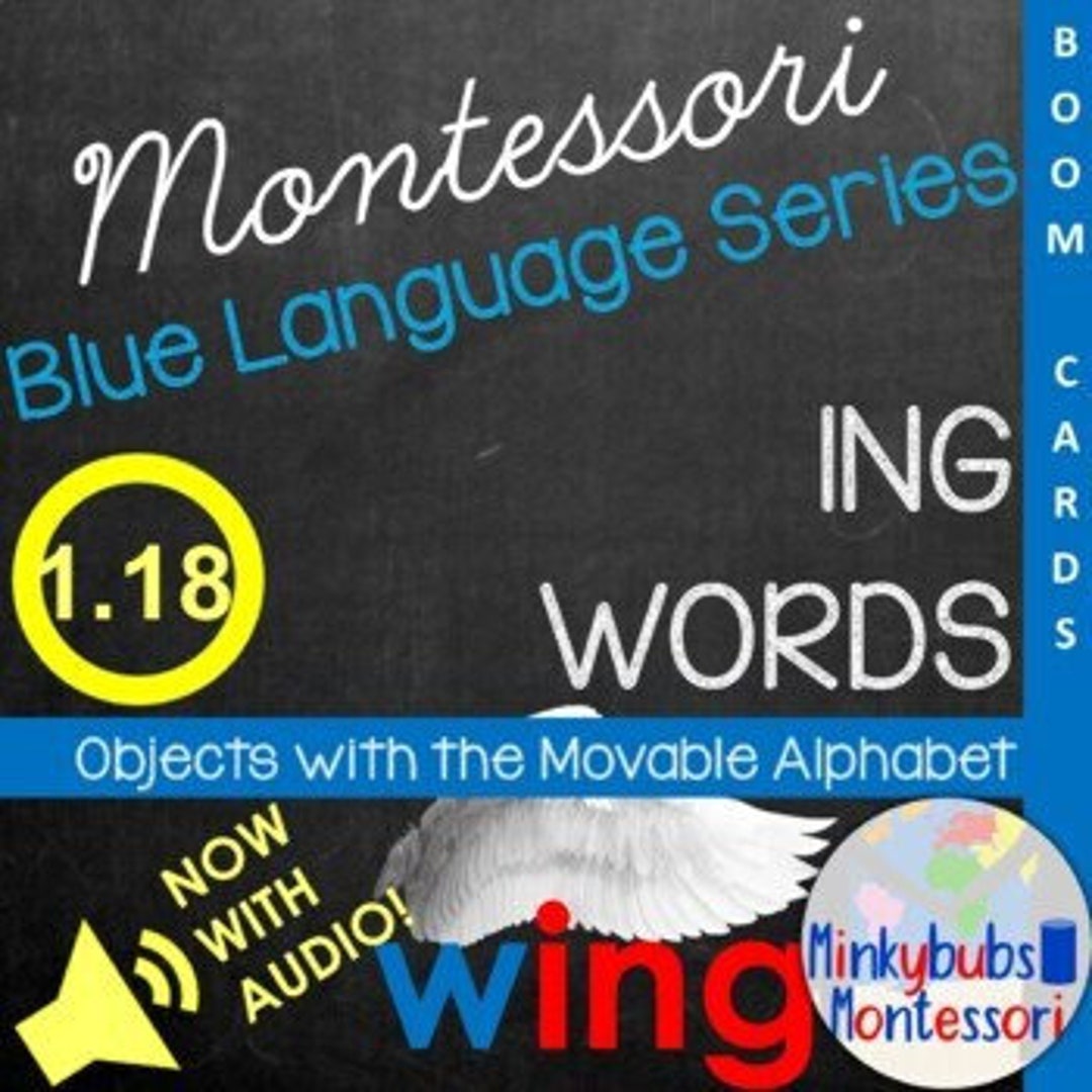 Ing Words Movable Alphabet Montessori Blue Language Boom Cards DL - Etsy