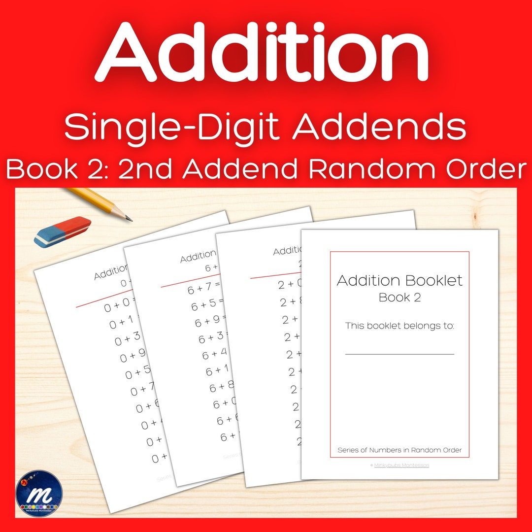 Montessori Addition Booklets Math Facts Single-digit 2nd Addend in ...