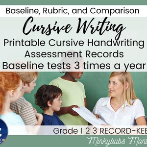 Cursive Handwriting Assessment for Grades 1 2 3 With Rubric Checklist ...