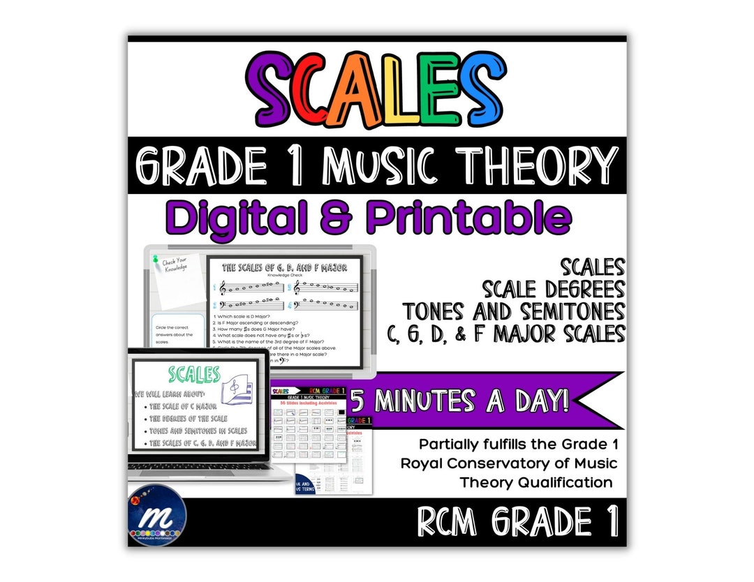 Music Scales of C, G, D, and F Major No Prep Activities Bell Ringers ...