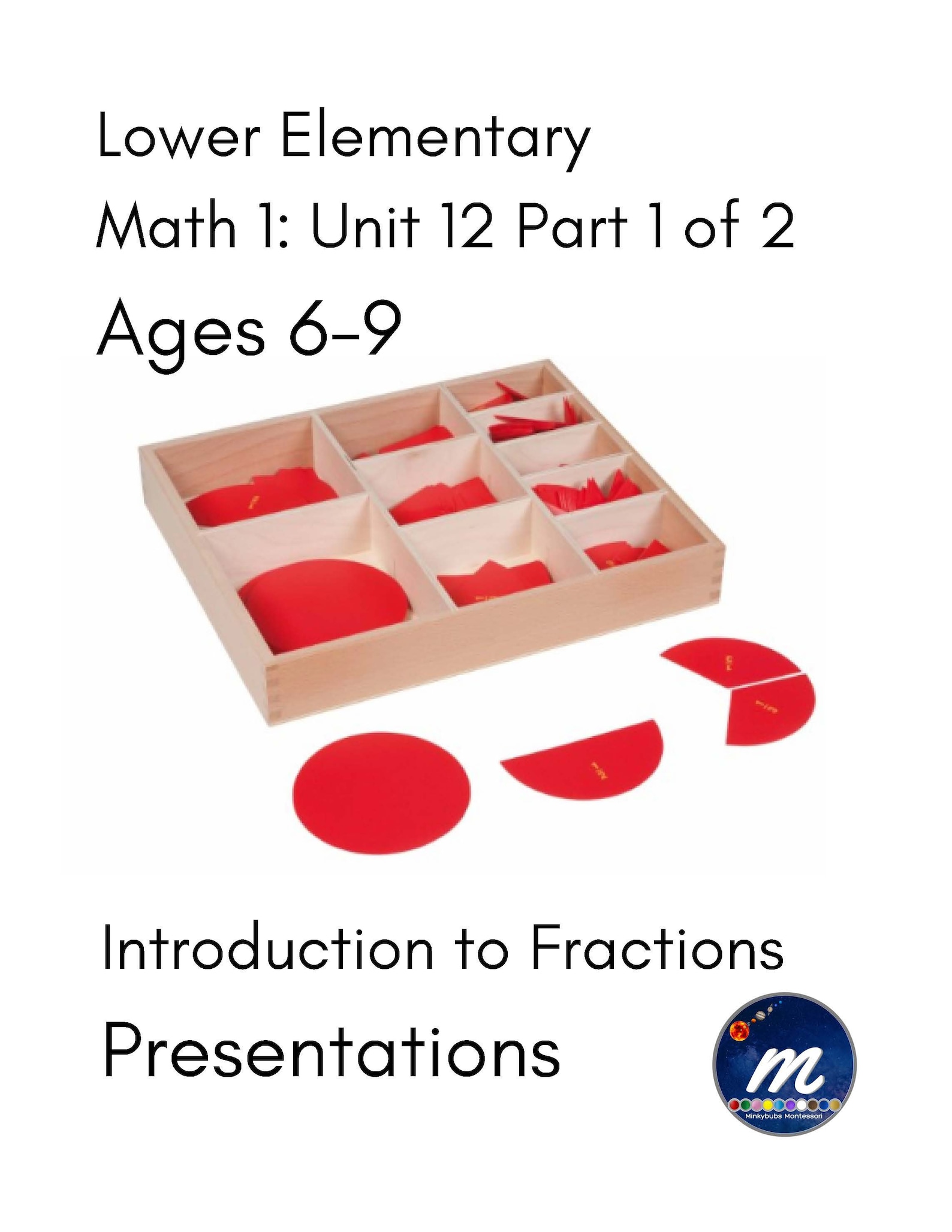 Montessori Fractions Introduction Math 1 Manual Lessons Part 1 of 2 - Etsy