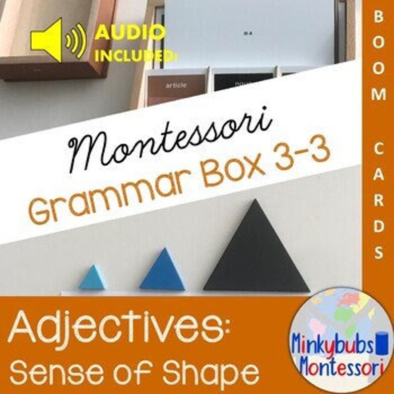 Montessori Grammar Adjective Box 3-3 BOOM Shape Virtual Grammar With ...