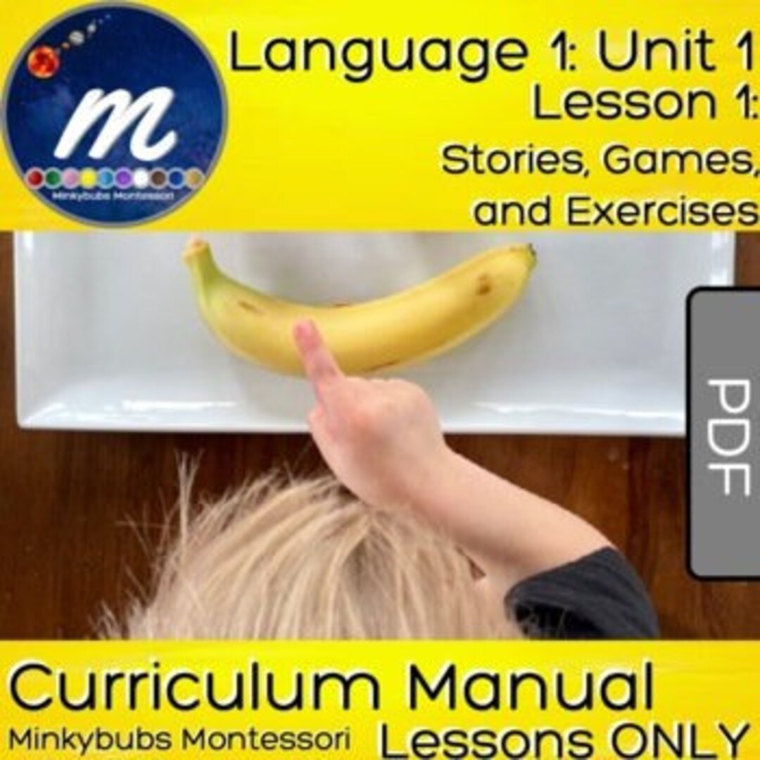 Montessori Language 1 Curriculum Manual Lessons ONLY 3 to 6 Writing ...
