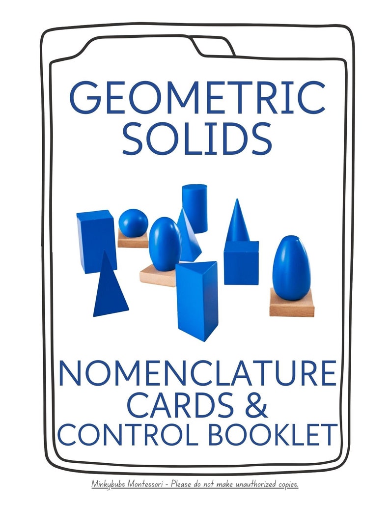 Montessori Geometry Solids 3-part Cards and Nomenclature Booklets ...