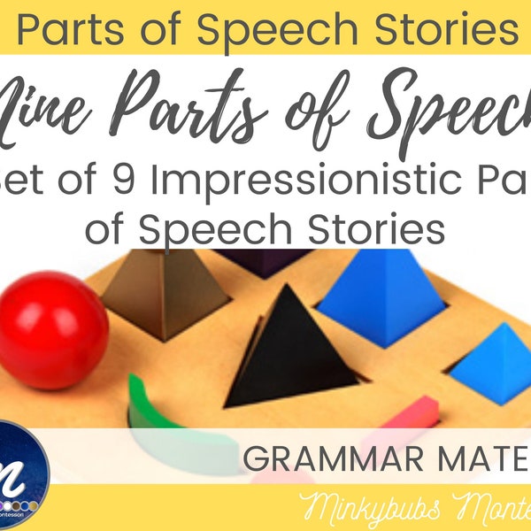 Montessori Parts of Speech - Etsy