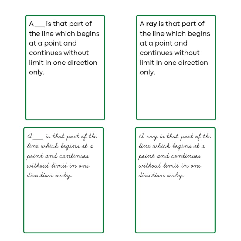 Montessori Geometry Nomenclature Cards Series 2 Study of the Line Parts ...