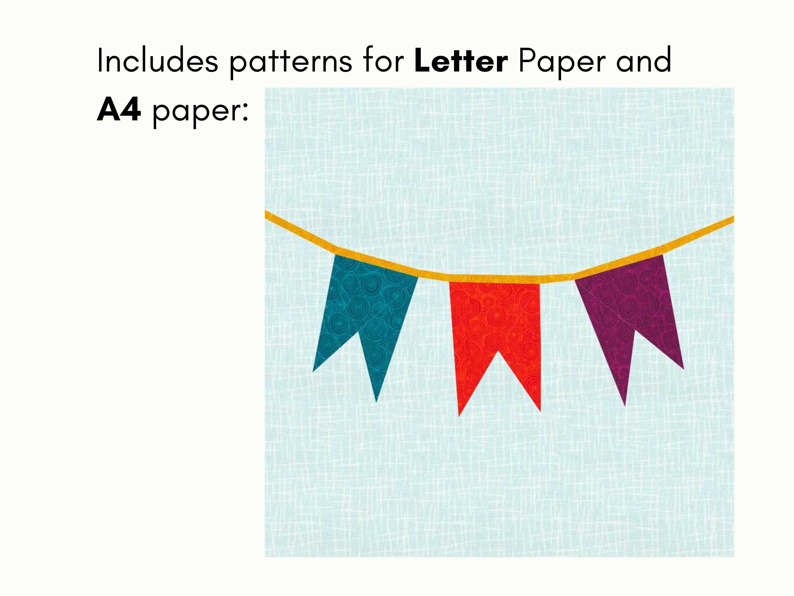 Bunting Quilt Block Paper Piecing 12-inch Square - Etsy