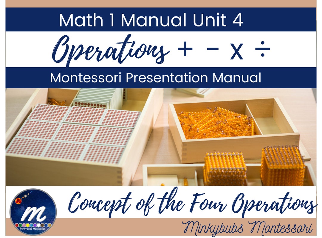 Montessori Math Manual PDF Ages 6-9 the 4 Operations Homeschool ...