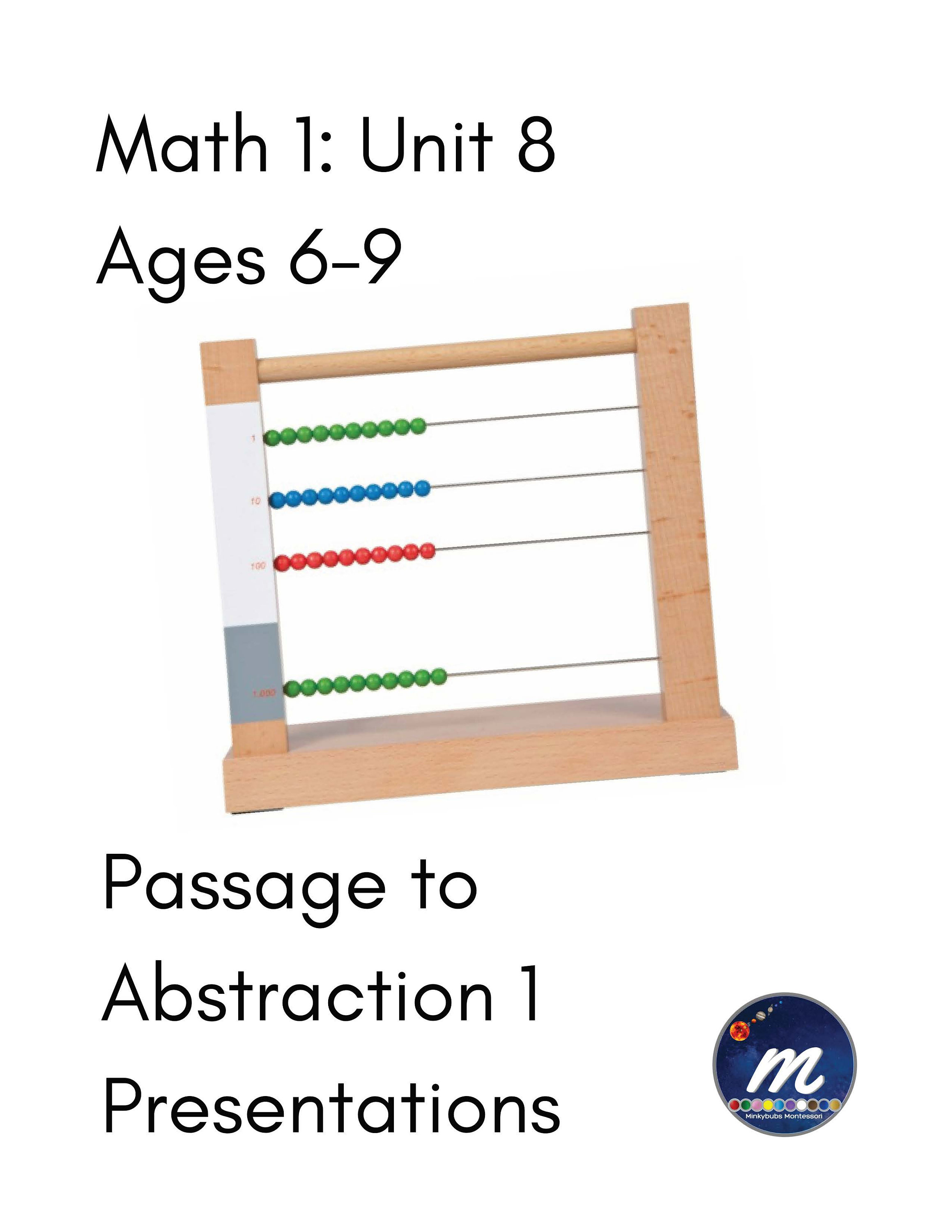 Montessori Math 1 Manual Small Bead Frame Hierarchic to Abstraction ...