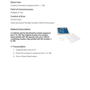 Montessori Math Manual Numeration Beyond 10 LESSONS MATH 1 UNIT 3 - Etsy
