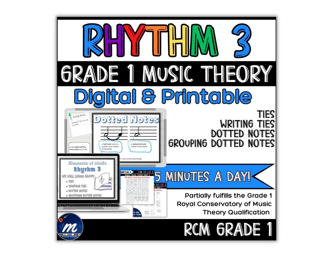 Music Theory RHYTHM 1 Part 3 No Prep Bell Ringers Starters Tied Notes ...