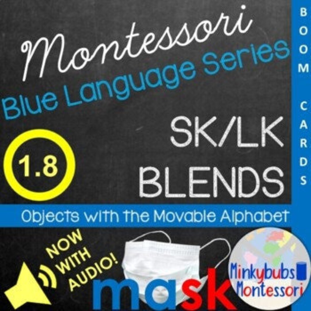 Sk Lk Blend Words Movable Alphabet Montessori Blue Language Boom Cards ...