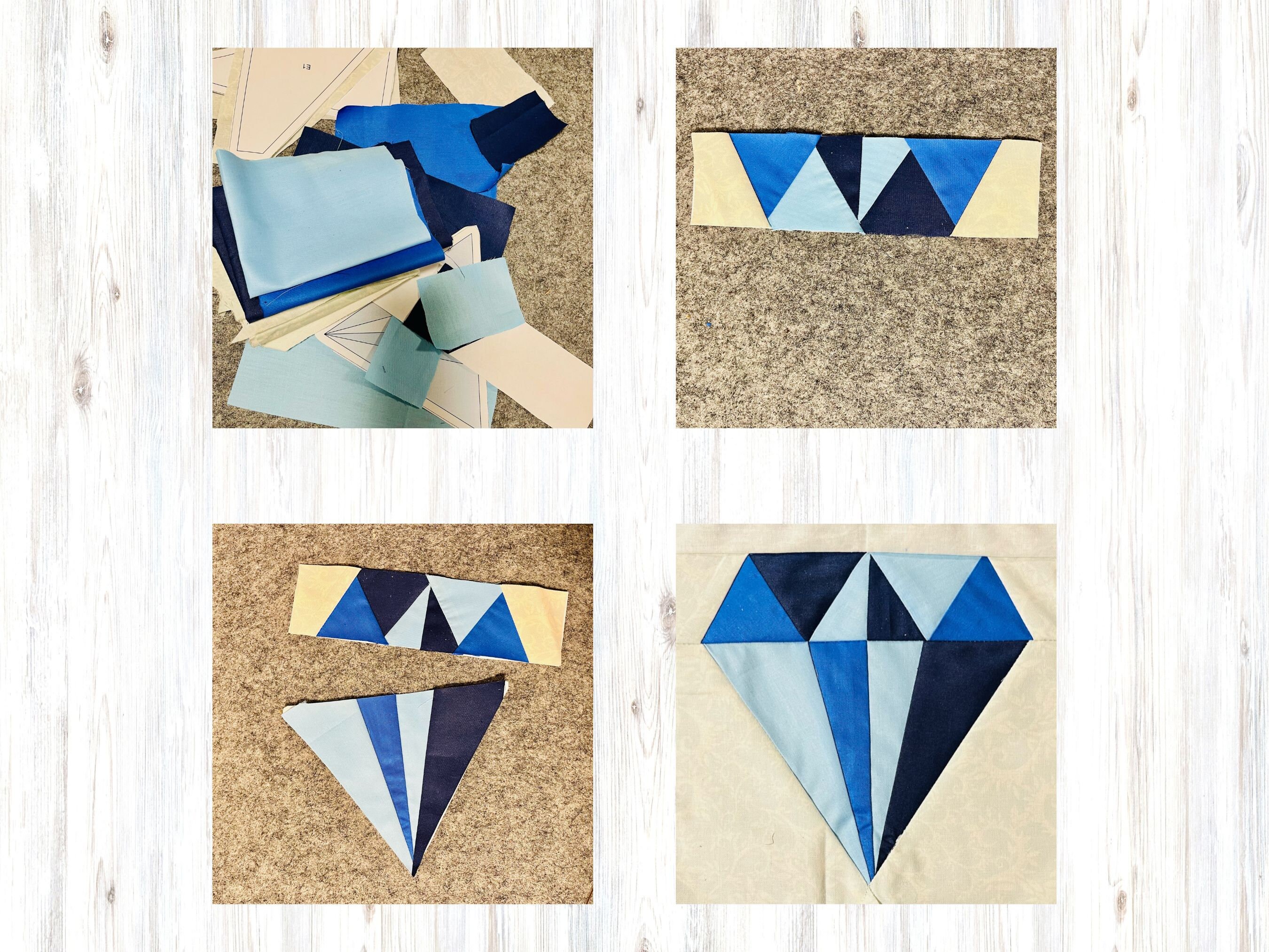 Diamond Jewel Quilt Block Paper Piecing 6-inch Square - Etsy