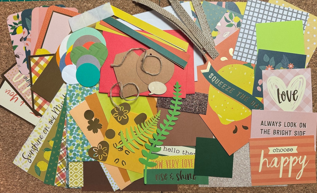 Card Making Scrapbook Paper Kit Craft Supplies Junk Journal Kit Lemon ...