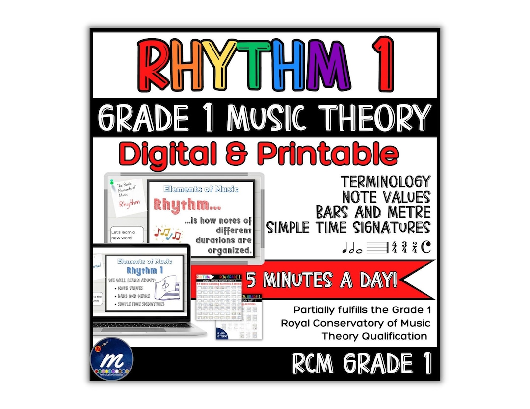 Music Theory Rhythm Worksheets Bell Ringers Starters Grade 1 RCM PRINT ...