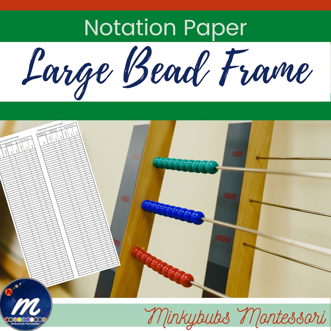 Large Bead Frame Notation Paper Printable Fits on One Legal Size Page ...