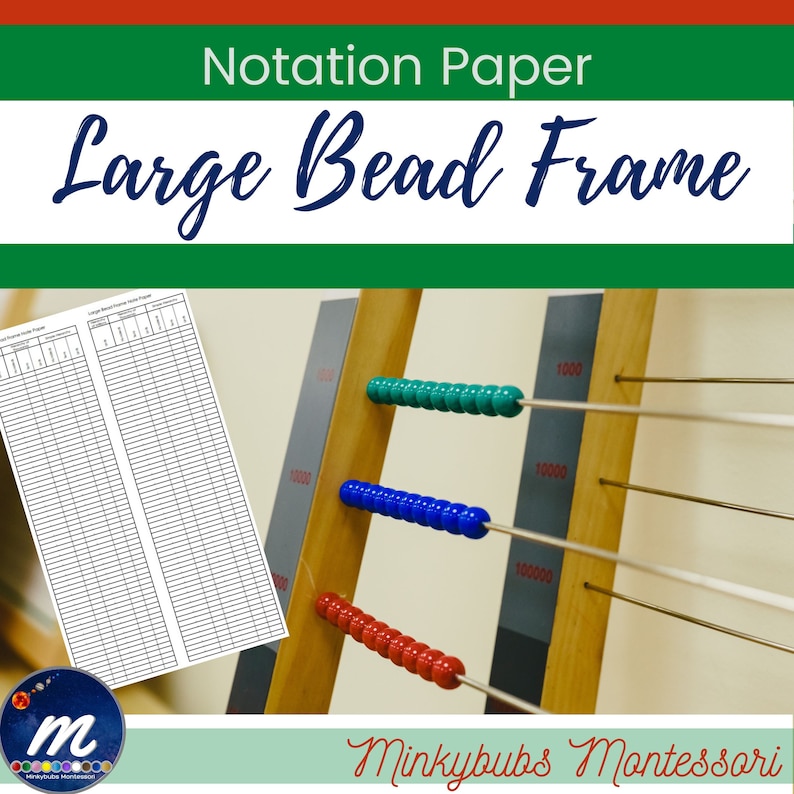 Large Bead Frame Notation Paper Printable Fits on One Legal Size Page ...