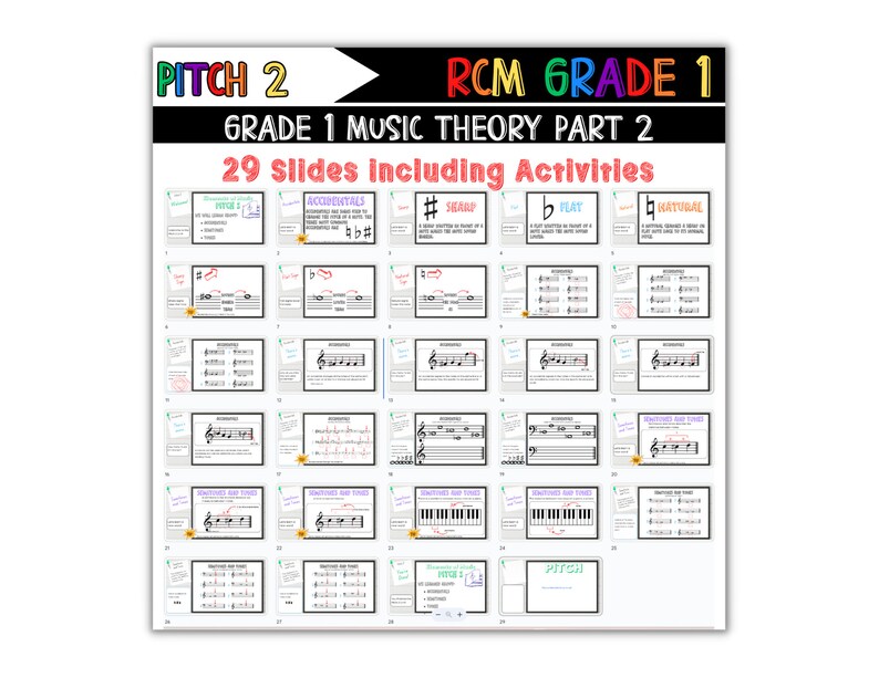 Music Theory Pitch 2 No Prep Activities Bell Ringers Starters Work ...