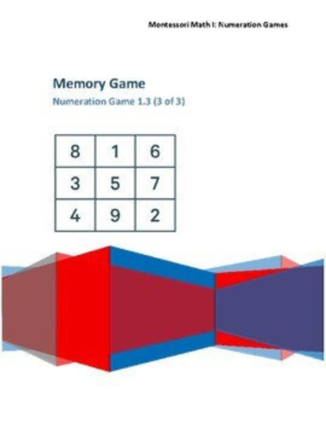 Montessori Math Memory Game Lesson Plan Numeration BC Curriculum - Etsy