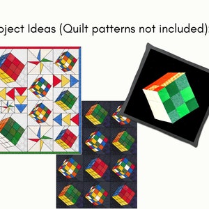 Rubiks Cube Quilt Block Paper Piecing 12-inch Square - Etsy