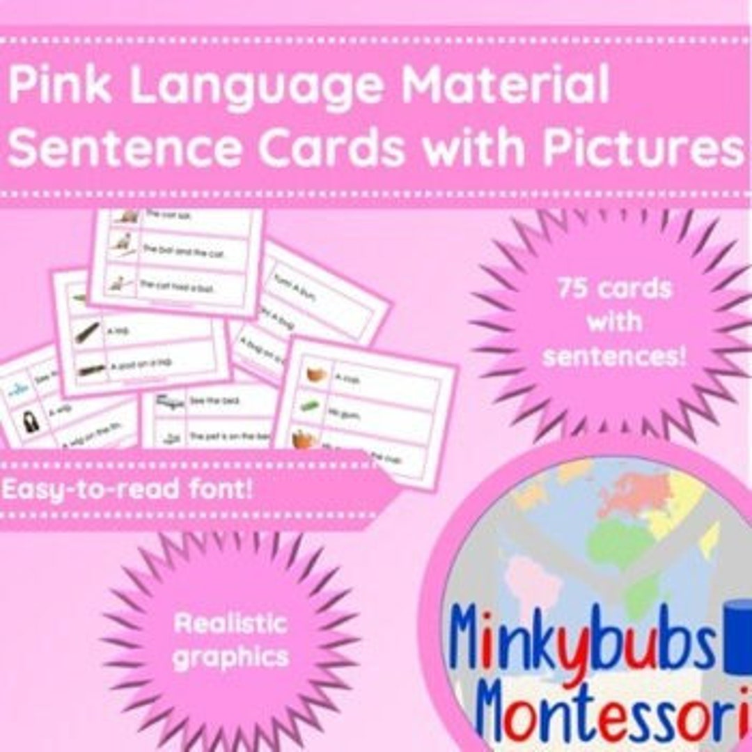 Pink Language Series 1-5 (soft Vowels) 75 Sentence Cards PRINTABLE ...