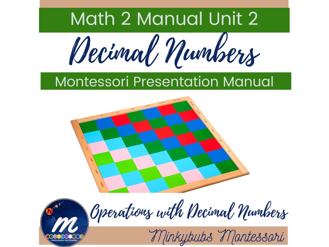 Montessori Math Manual Operations With Decimal Numbers MATH 2 UNIT 2 ...