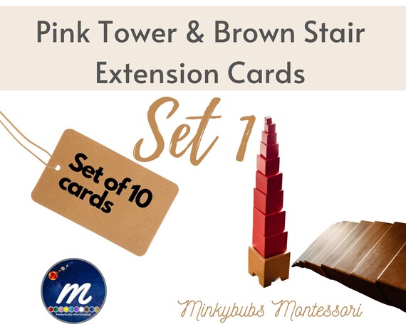 Pink Tower and Brown Stair Extension Cards Set 1 Print & Go - Etsy
