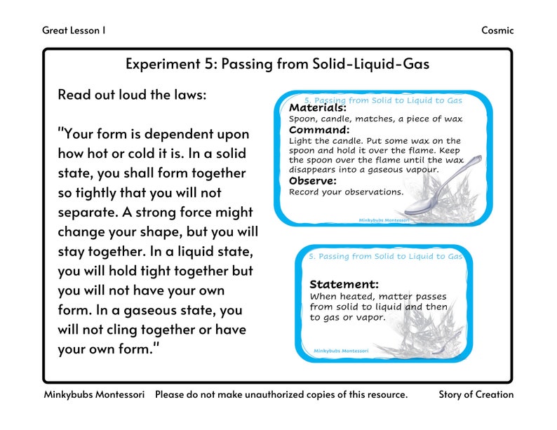 Montessori Story of Creation of Universe First Great Lesson - Etsy
