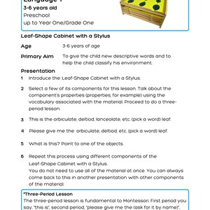 Montessori Sensorial Curriculum Lesson Plans for Early Primary (3-6 ...