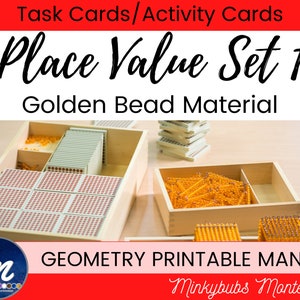 Place Value Cards With Golden Beads 1st Set Montessori Math Decimal ...