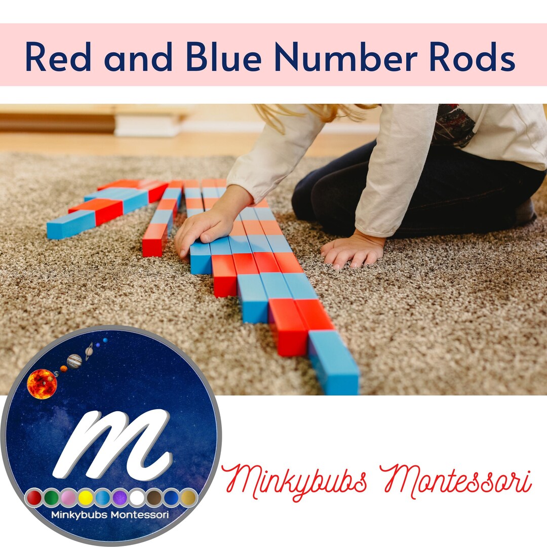 Montessori Math Red and Blue Number Rods Printable Material - Print and ...