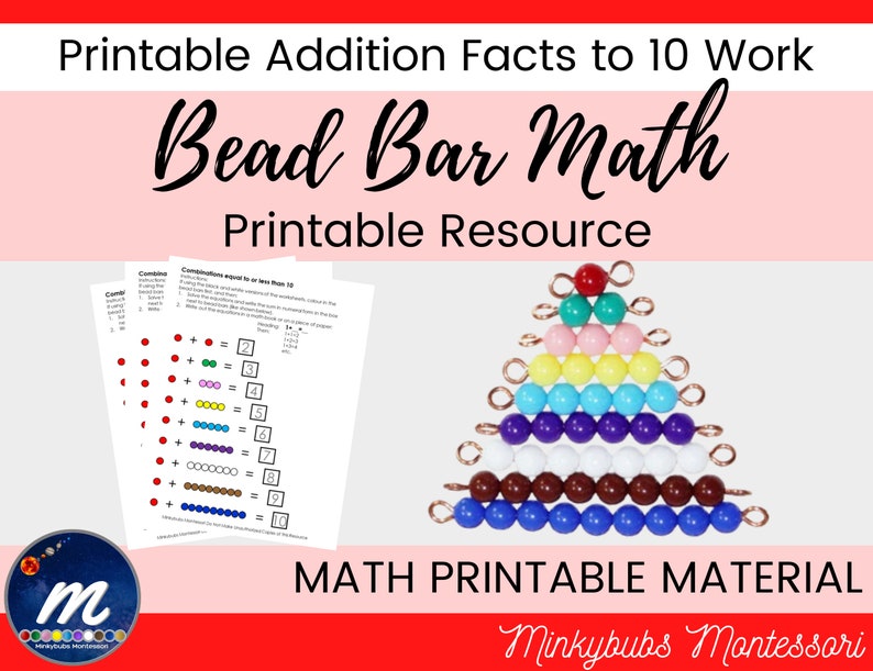 Montessori Bead Bar Addition Math Facts to 10 - Etsy