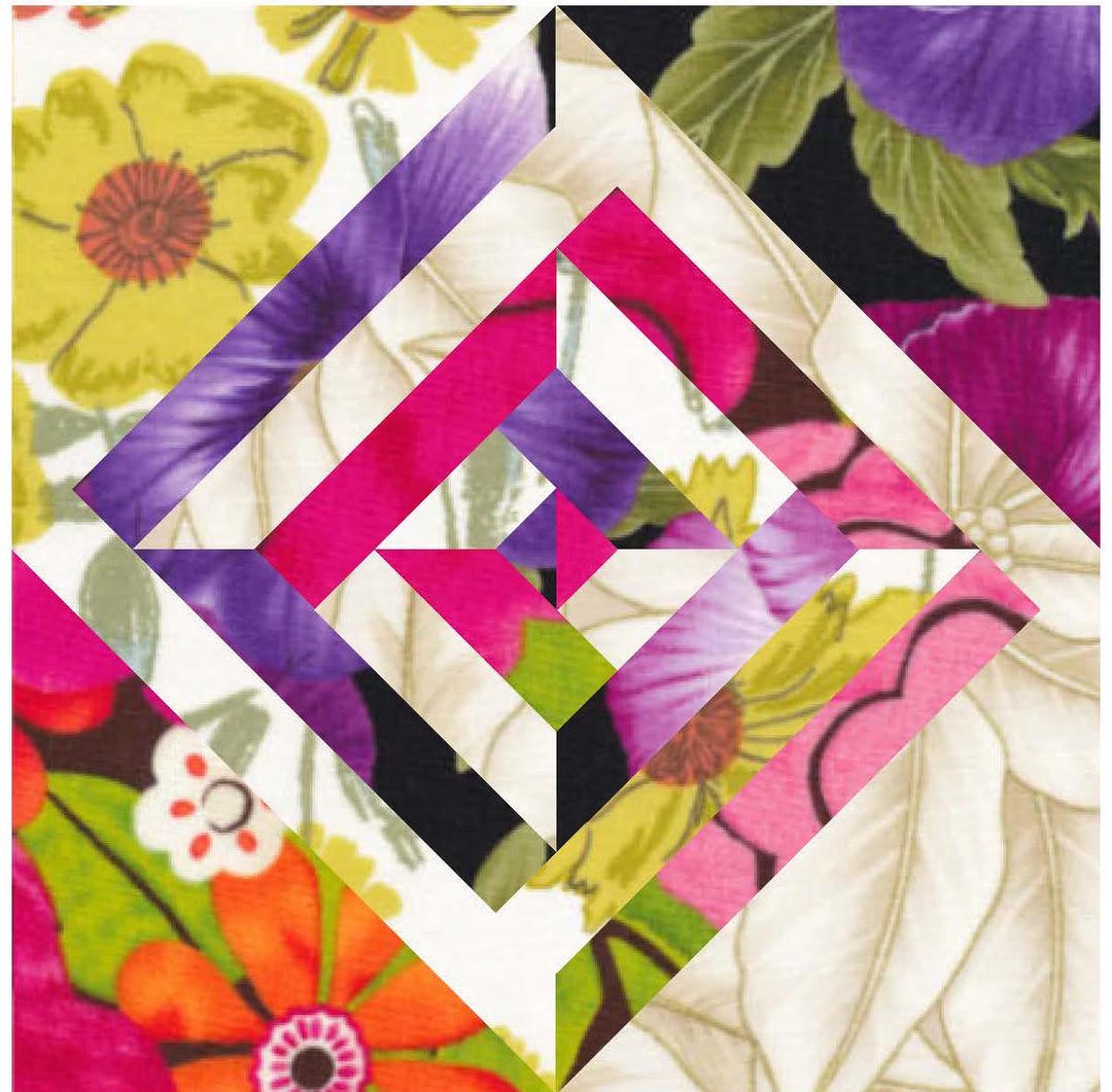 Square and Diamonds Strip Quilt Block Foundation Pieced Digital ...