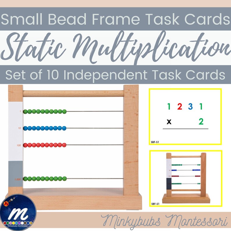 Small Bead Frame Multiplication Command Cards Static and Material ...