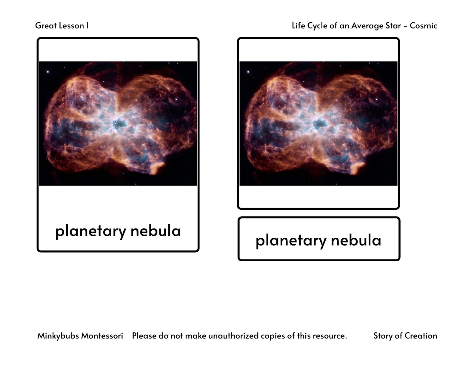 Life Cycle of an Average Star Story of Creation 3 and 4 Part Cards - Etsy