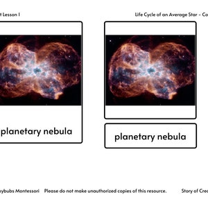 Life Cycle of an Average Star Story of Creation 3 and 4 Part Cards - Etsy