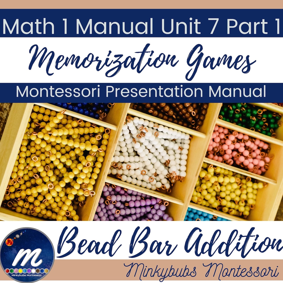 Montessori Addition Manual Math Memorization Games Unit 7.1 - Etsy
