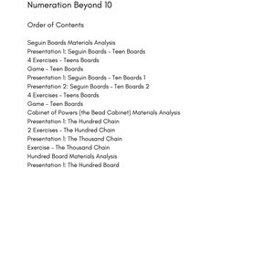 Montessori Math Manual Numeration Beyond 10 LESSONS MATH 1 UNIT 3 - Etsy