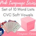 CVC Words Pink Language 10 Spelling Lists Series 1-5 Montessori - Print ...