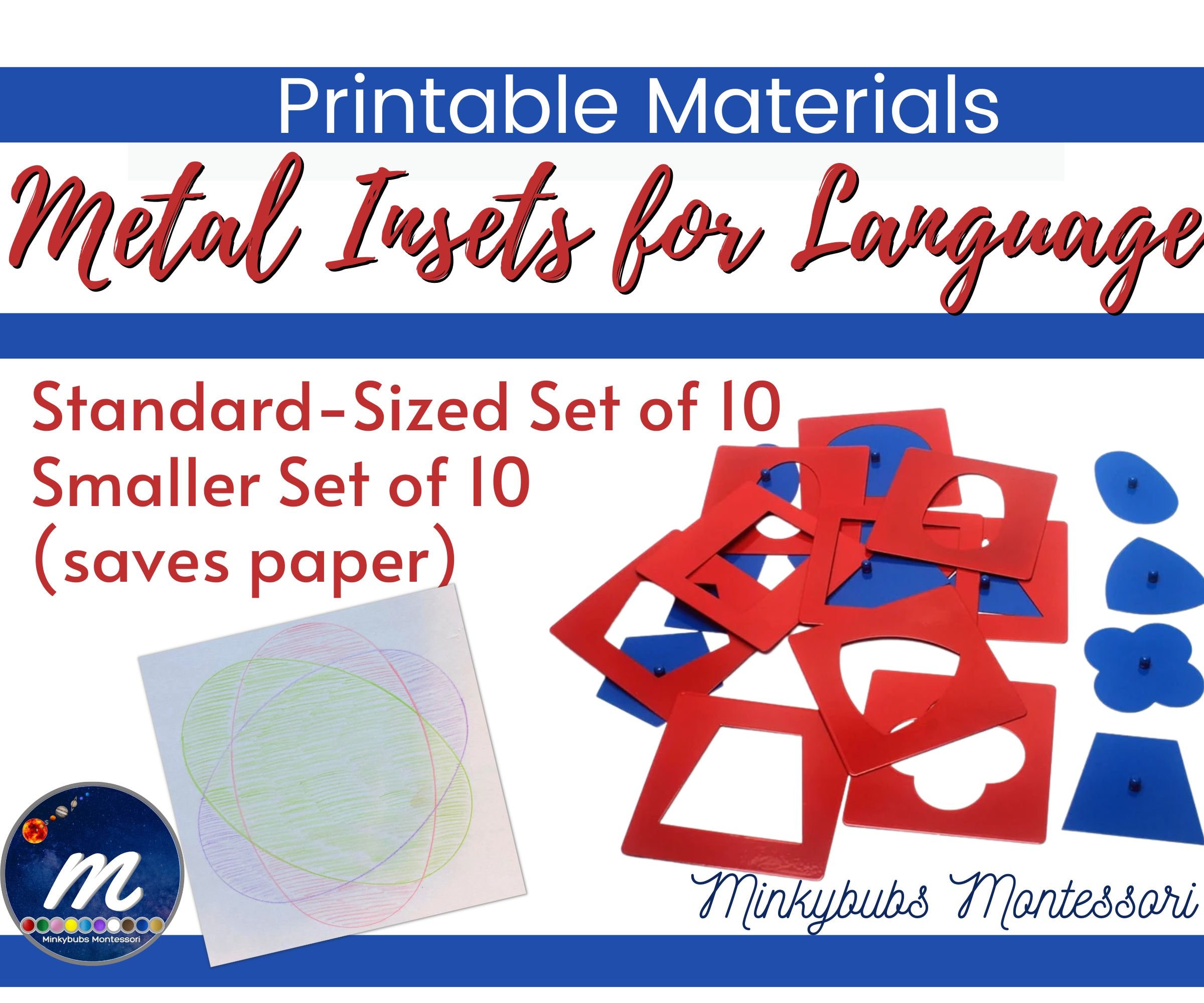 Metal Insets for Language Sensorial for Writing Practice Montessori ...