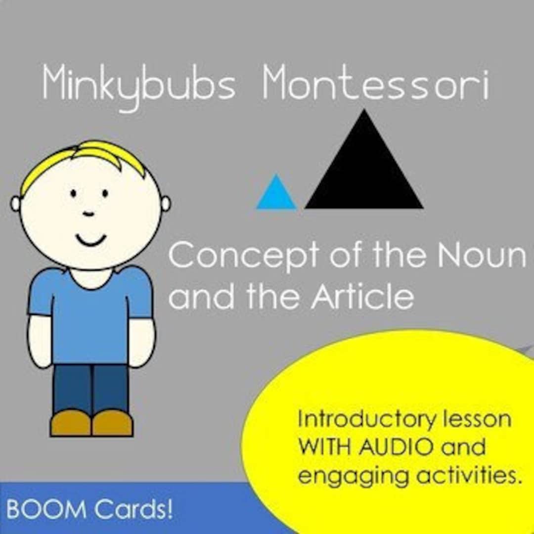 Montessori Grammar Concept of the Noun and Article WITH AUDIO Distance ...